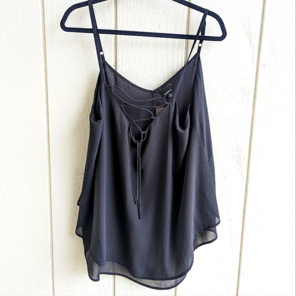 torrid | Tops | Torrid Lace Up Criss Cross Chiffon Flowy Tank Large ...